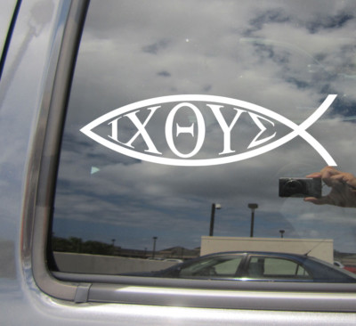 ICHTHYS Jesus Fish - God Christian Car Bumper Window Vinyl Decal ...