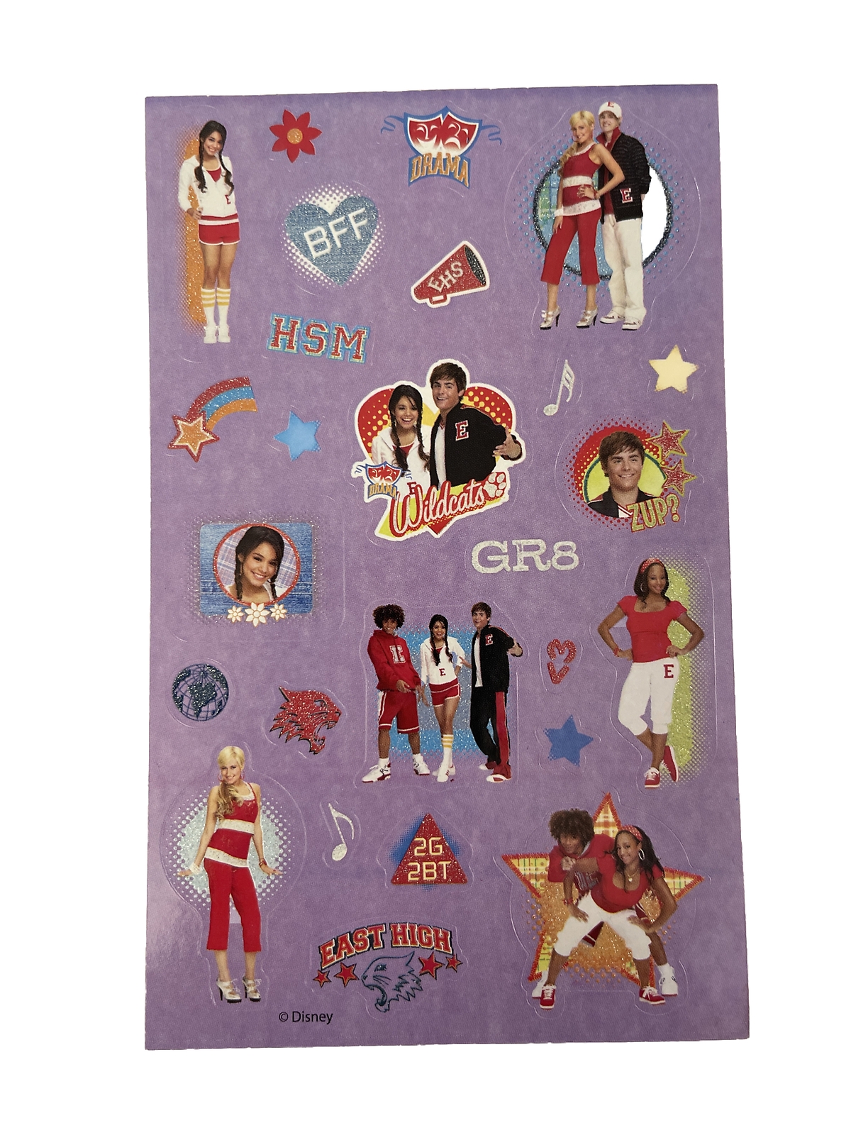 HIGH SCHOOL MUSICAL Stickers (26pc)Disney•4"x 6.5"East High •Wildcats ...