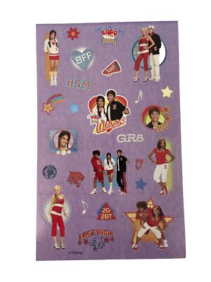 HIGH SCHOOL MUSICAL Stickers (26pc)Disney•4"x 6.5"East High •Wildcats ...