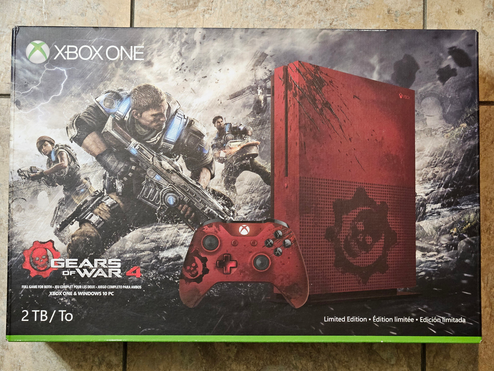 Microsoft Xbox One S Gears of War 4 Limited Edition 2 TB Crimson Red ...