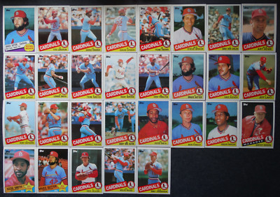 1985 Topps St. Louis Cardinals Team Set of 29 Baseball Cards | eBay