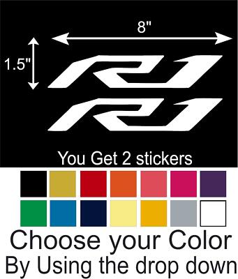 Yamaha R1 Logo Pair X2 2015 2016 YZF R1 Vinyl Decal Stickers set 8" X 1 ...