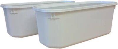 5L Napoli Ice Cream Container with Lid, White Freezer Takeaway Food ...