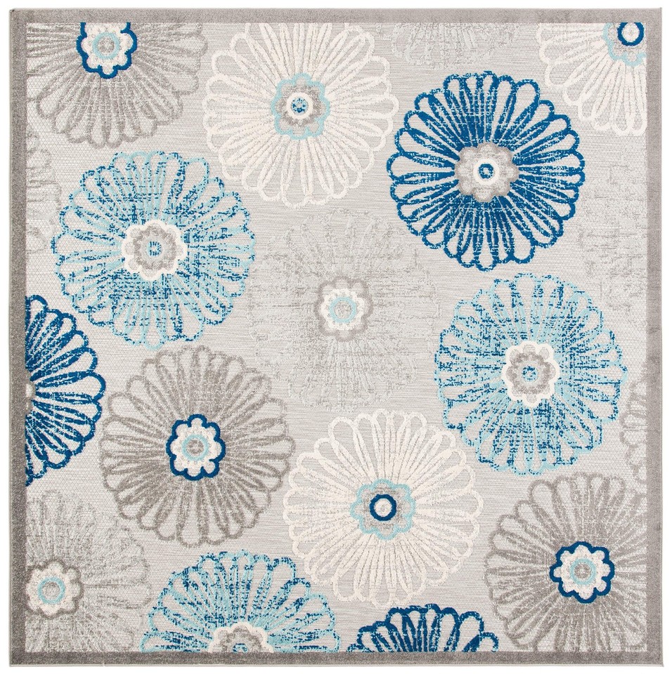 Safavieh Washable Rug Outdoor Cabana Collection - 3 Square Grey Blue | eBay