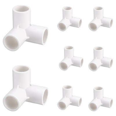 8 Pcs Pvc-u Fitting Elbow Coupling Three Way Connector Pipe Fittings ...