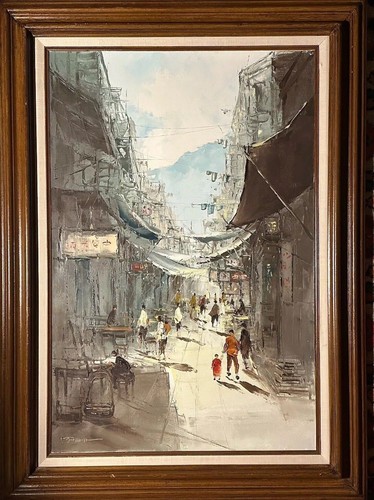 Mid Century Chinese Modernist Oil Painting Listed Artist F.C. Fung ...