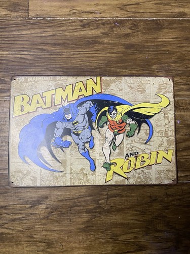 Batman Robin comics tin metal sign living room wall decor | eBay