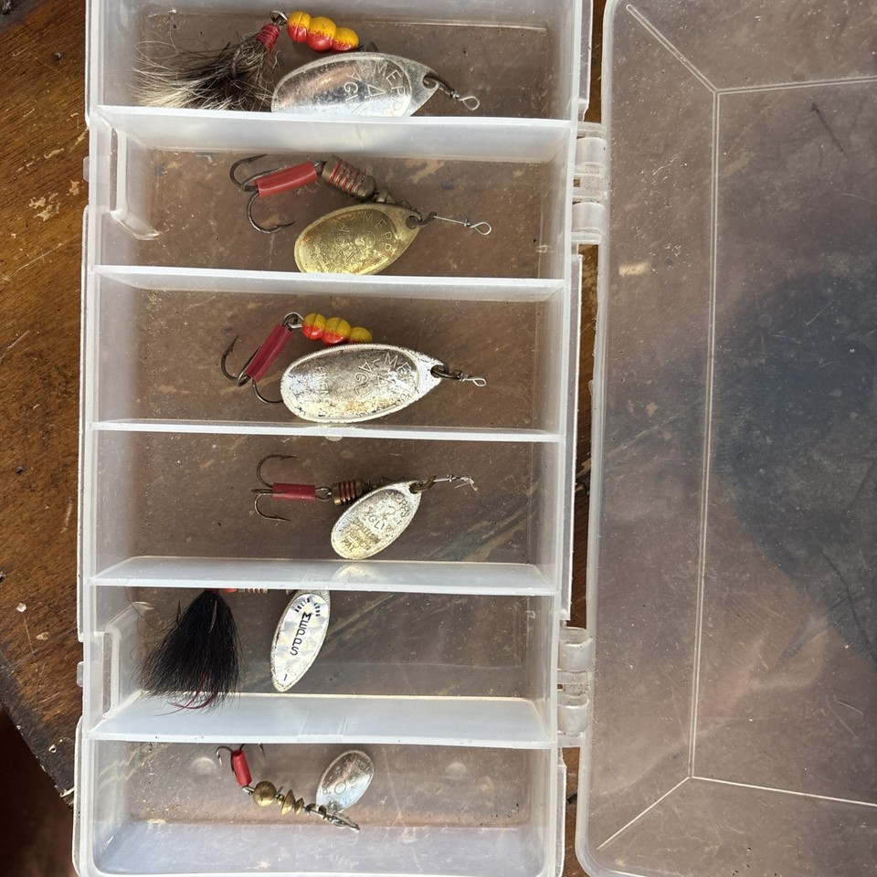 Vintage lot of 6 MEPPS Aglia Made in France spinner fishing lures ...