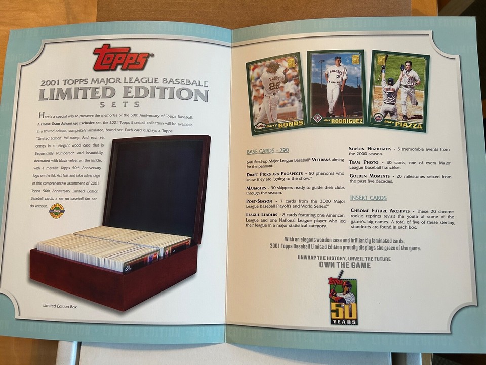 2001 TOPPS BASEBALL LIMITED EDITION TIFFANY FACTORY SEALED SET!! ICHIRO ...