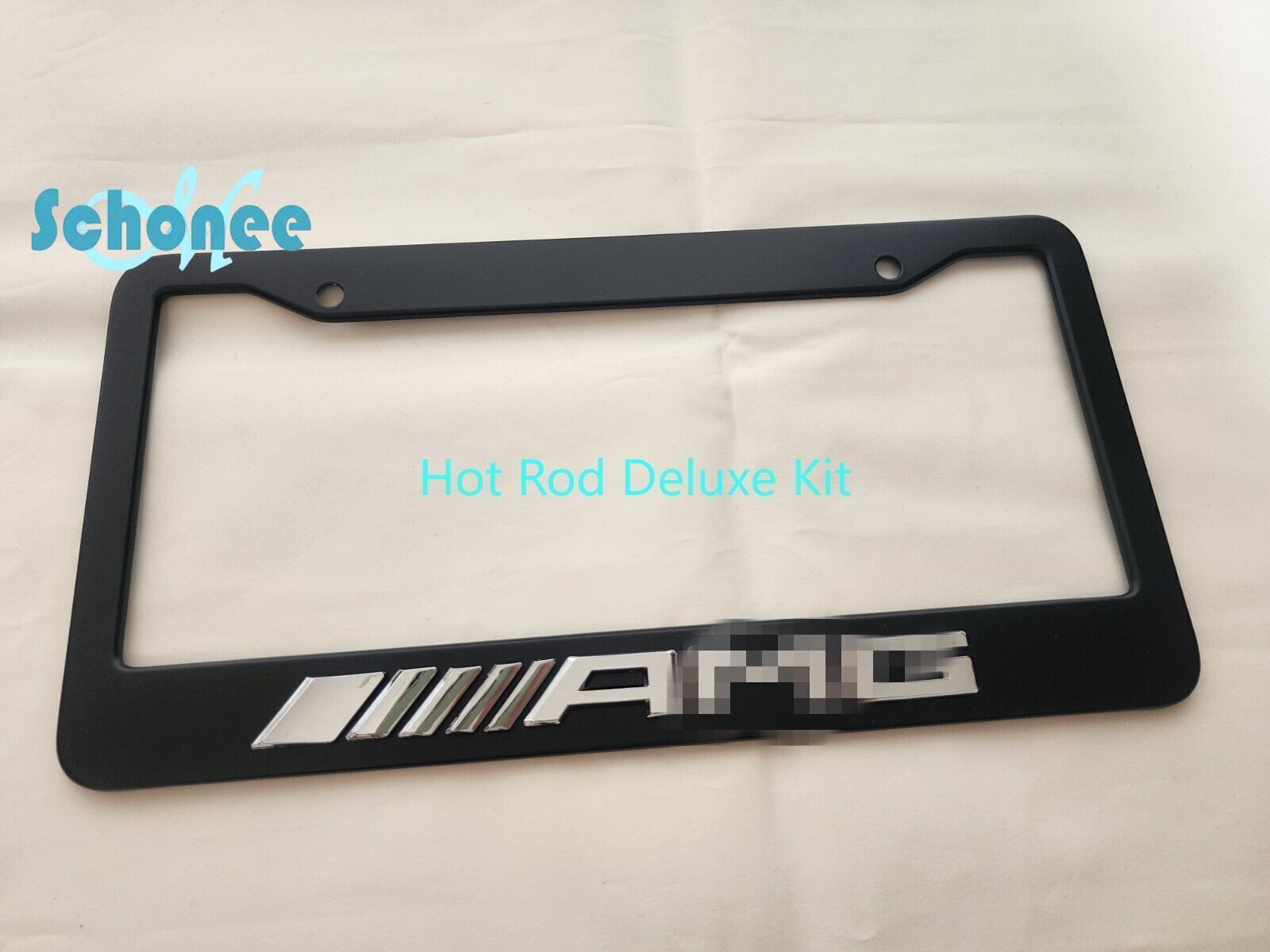 Silver 3D Emblem Number Plate Black License Plate Frame For Mercedes ...
