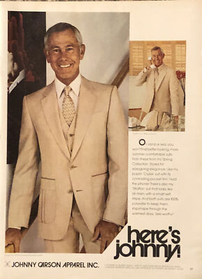 PRINT AD 1980 Johnny Carson Apparel Clothing Line Tonight Show - Here’s ...