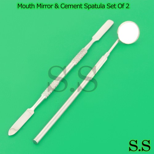 Dental Examination Tools Mouth Mirror No 5 With Handle & Cement Spatula ...