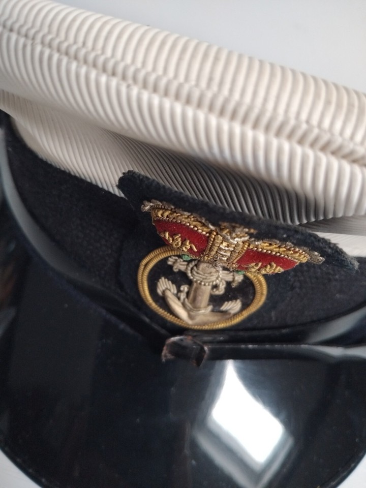 Genuine British Royal Navy Officer Peak Dress Cap/ Hat By Compton Webb ...