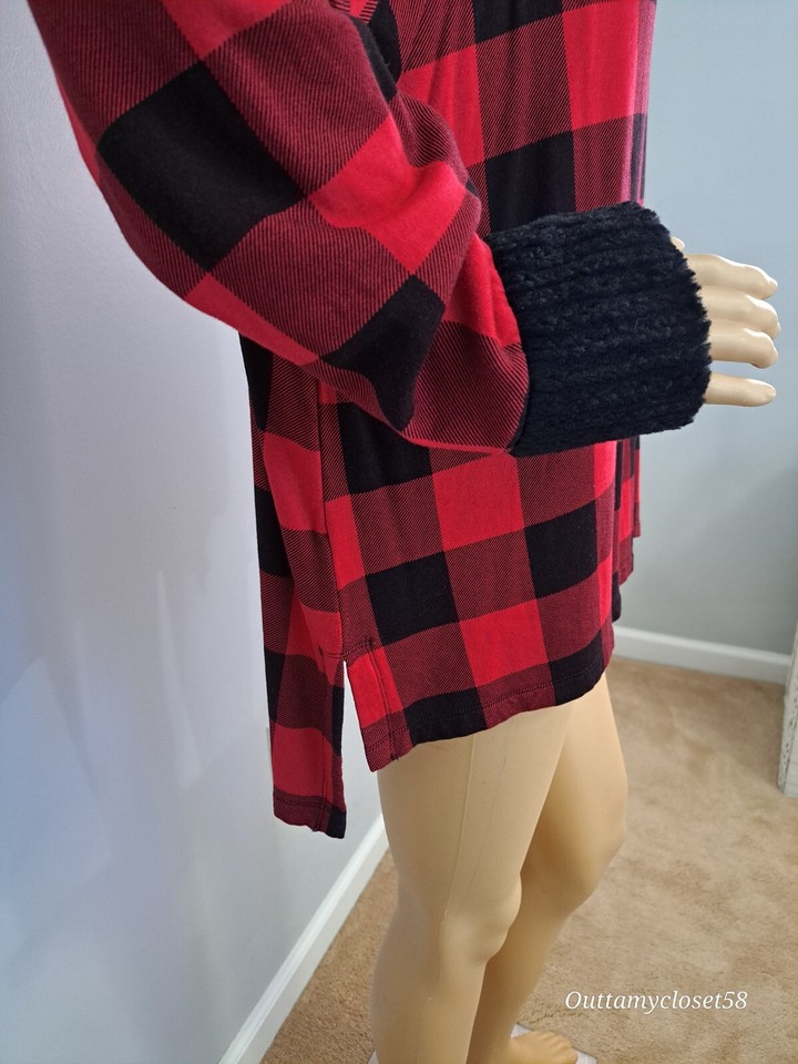 Buffalo Plaid Fleece Pull-over Top. Cato, XL. Long Sleeves. Sissy Fem ...