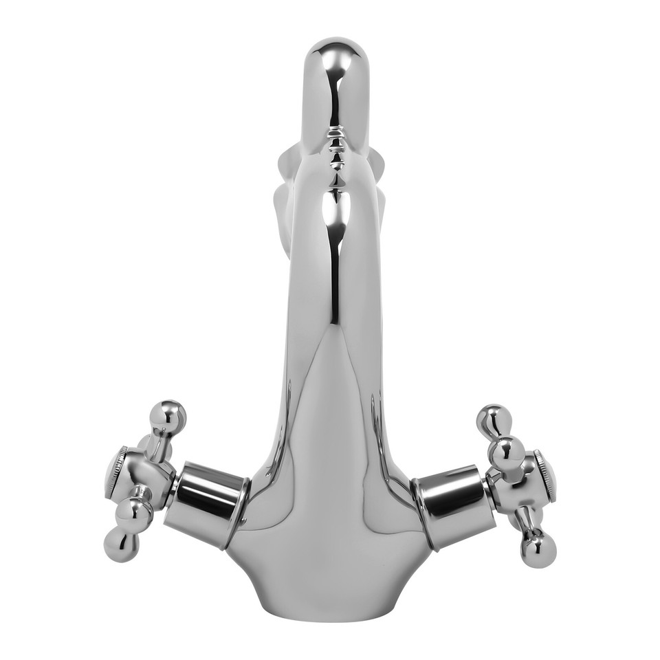 Silver Dragon Shape Two-Handle One Hole Bathroom Sink Mixer Tap Faucet ...