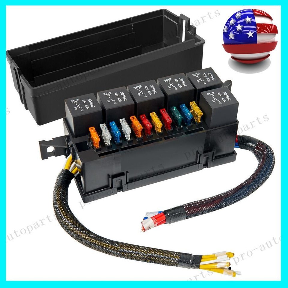 For Car Truck 12V Relay Box, 6 Relays, 11 Relay Slots & ATO Fuse Slots ...