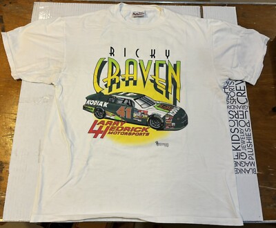 Vintage 1996 Ricky Craven Kodiak NASCAR Racing T-Shirt - XL - 1995 ROY ...