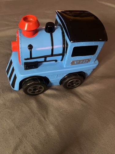 HTF Kid Galaxy 2006 Squeezable Train Toy Car Toddler Blue Pull Back ...