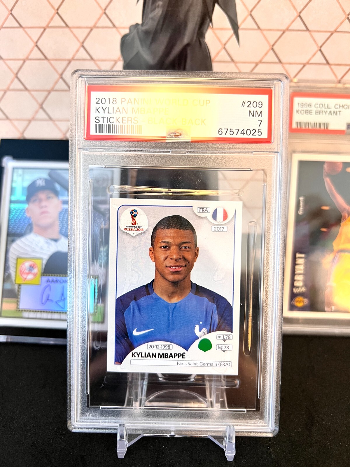 ⭐️ KYLIAN MBAPPE 2018 PANINI STICKERS WORLD CUP #209 PSA 7 NM FIFA ...