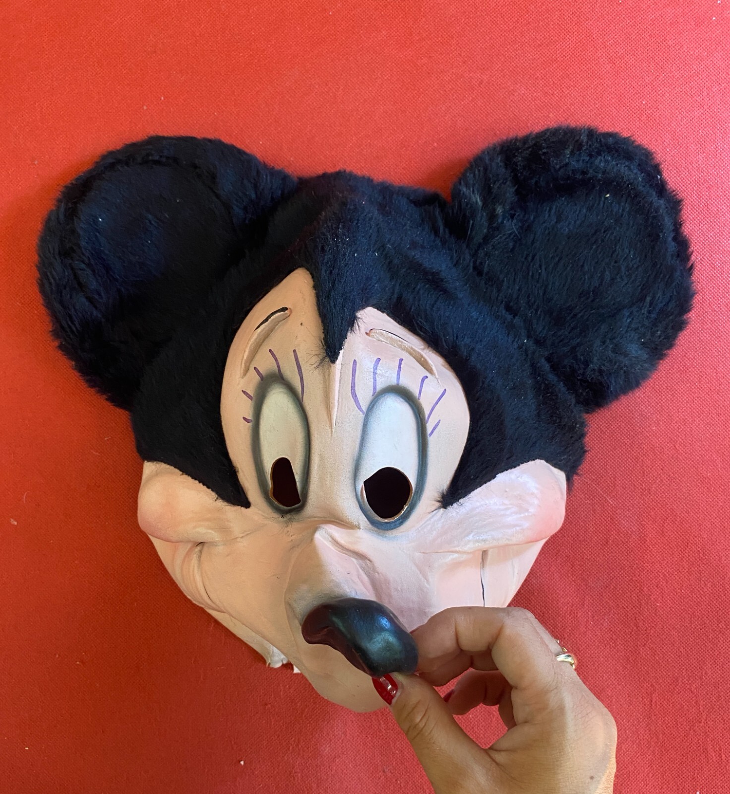 Vintage MINNIE WALT DISNEY RUBBER CARNIVAL MASK with … - Gem