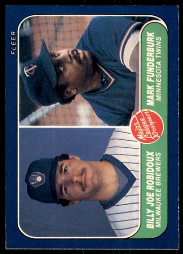 1986 Fleer Billy Joe Robidoux/Mark Funderburk . Milwaukee Brewers ...