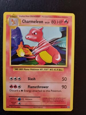 Pokémon TCG Charmeleon Base Set 24/102 Regular Shadowless Uncommon | eBay