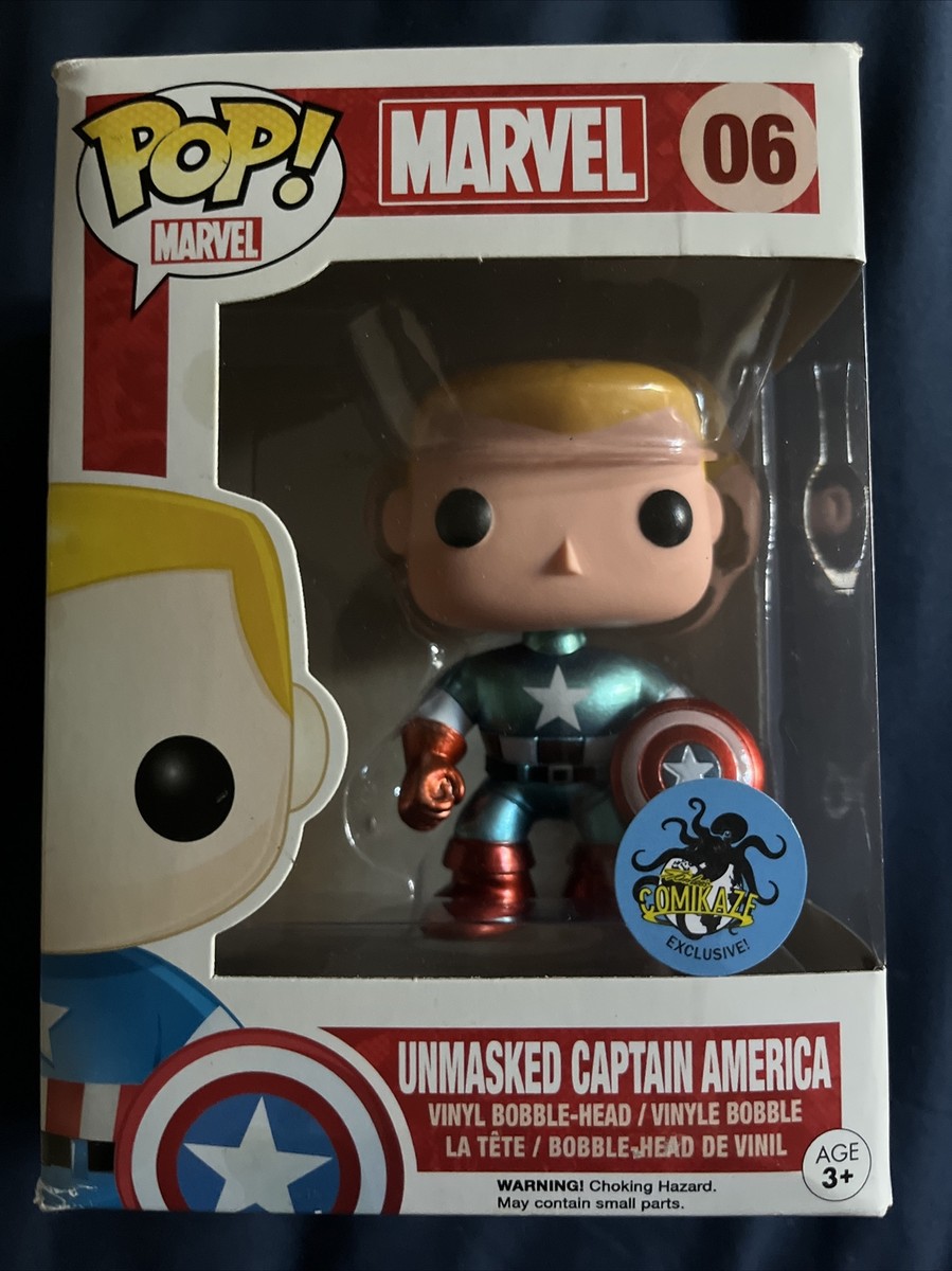 Funko Pop! Marvel: Unmasked Captain America (Comikaze Funko Pop! Marvel: Unmasked Captain America (Comikaze