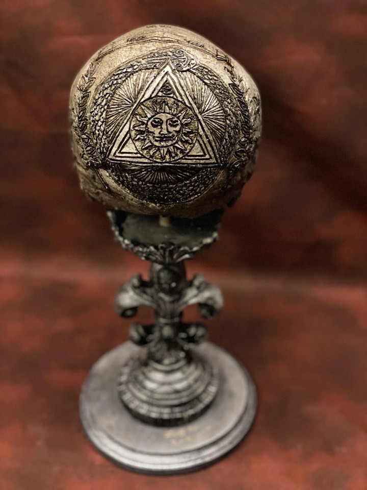 Masonic Skull Real Human Skull Resin REPLICA ONLY - Free Mason Skull ...