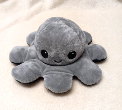 Tee Turtle Reversible Flip Octopus Squid Emotion Happy Angry Plush Gray ...