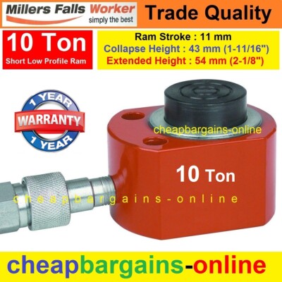 10 TON SHORT BODY RAM 10T HYDRAULIC LOW PROFILE BODY RAM PORTA POWER ...