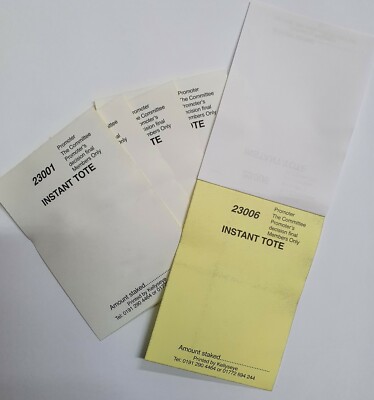PLAIN INSTANT TOTE TICKETS PACK OF 1000 NCR, TOTE DRAW, FUNDRAISING ...