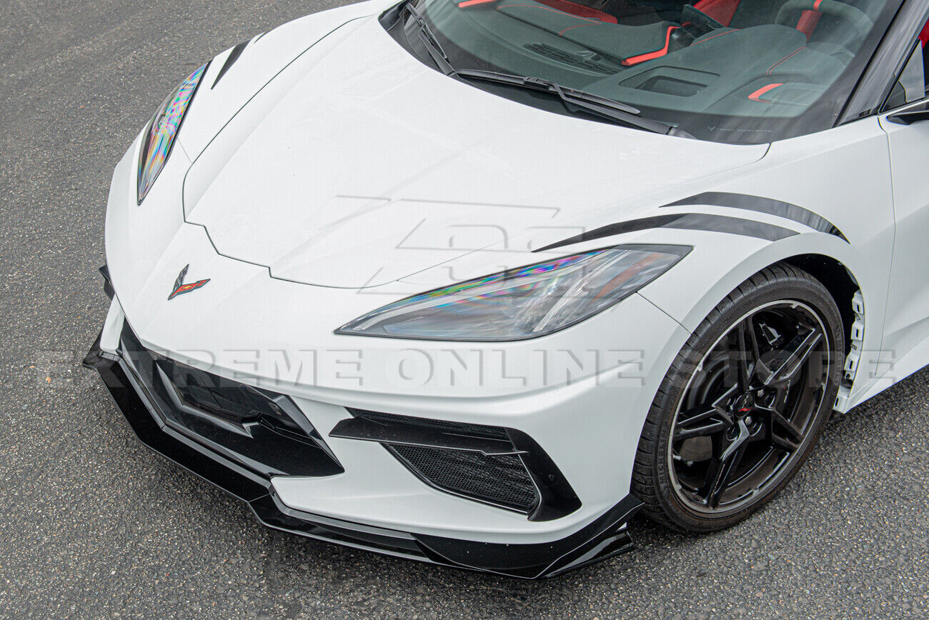 EOS Z06 Z07 Style Painted Carbon Flash Front Lip Canards For Corvette ...