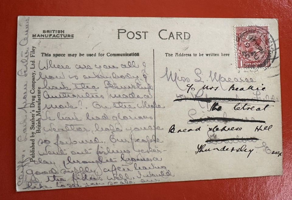 Antique Postcard ~ FILEY "RAVINE" NORTH YORKSHIRE ENGLAND UK 1920 ...