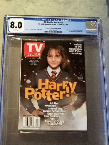 CGC 8.0 - HERMIONE VARIANT- TV Guide Magazine 2001 EMMA WATSON - TOP ...
