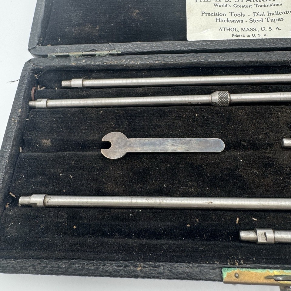 Vintage L. S. Starrett Inside Micrometer Set w/(5) Rods & Case | eBay