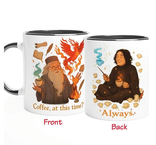 Dumbledore & Snape Coffee Cup, Coffee parody mug for Harry Potter fans ...
