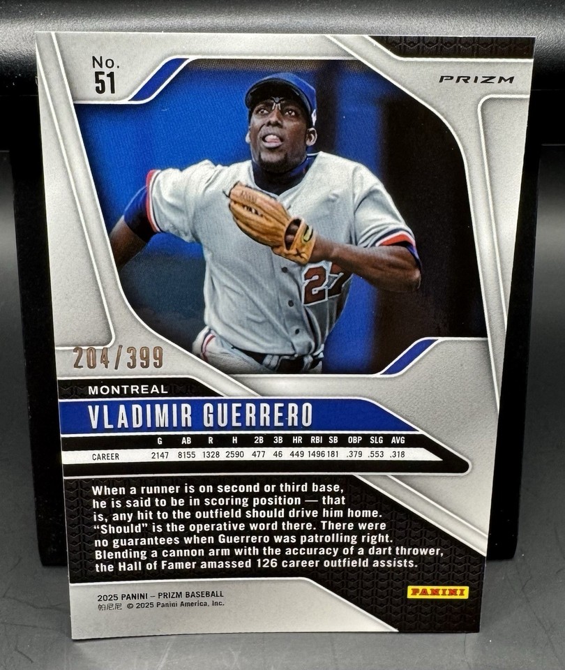2025 Prizm Baseball Vladimir Guerrero Sr. Orange Pulsar /399 Montreal ...