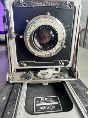 Graflex Crown Graphic 4x5-inch sheet film Camera & 127mm Ektar Lens ...
