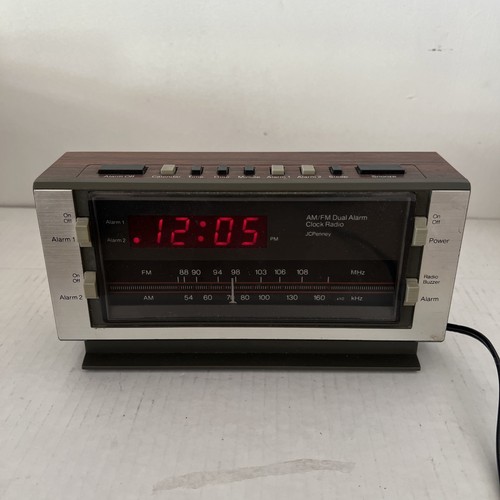 Vintage JC Penny AM FM Dual Alarm Clock Radio Model 680-3795 - Tested ...