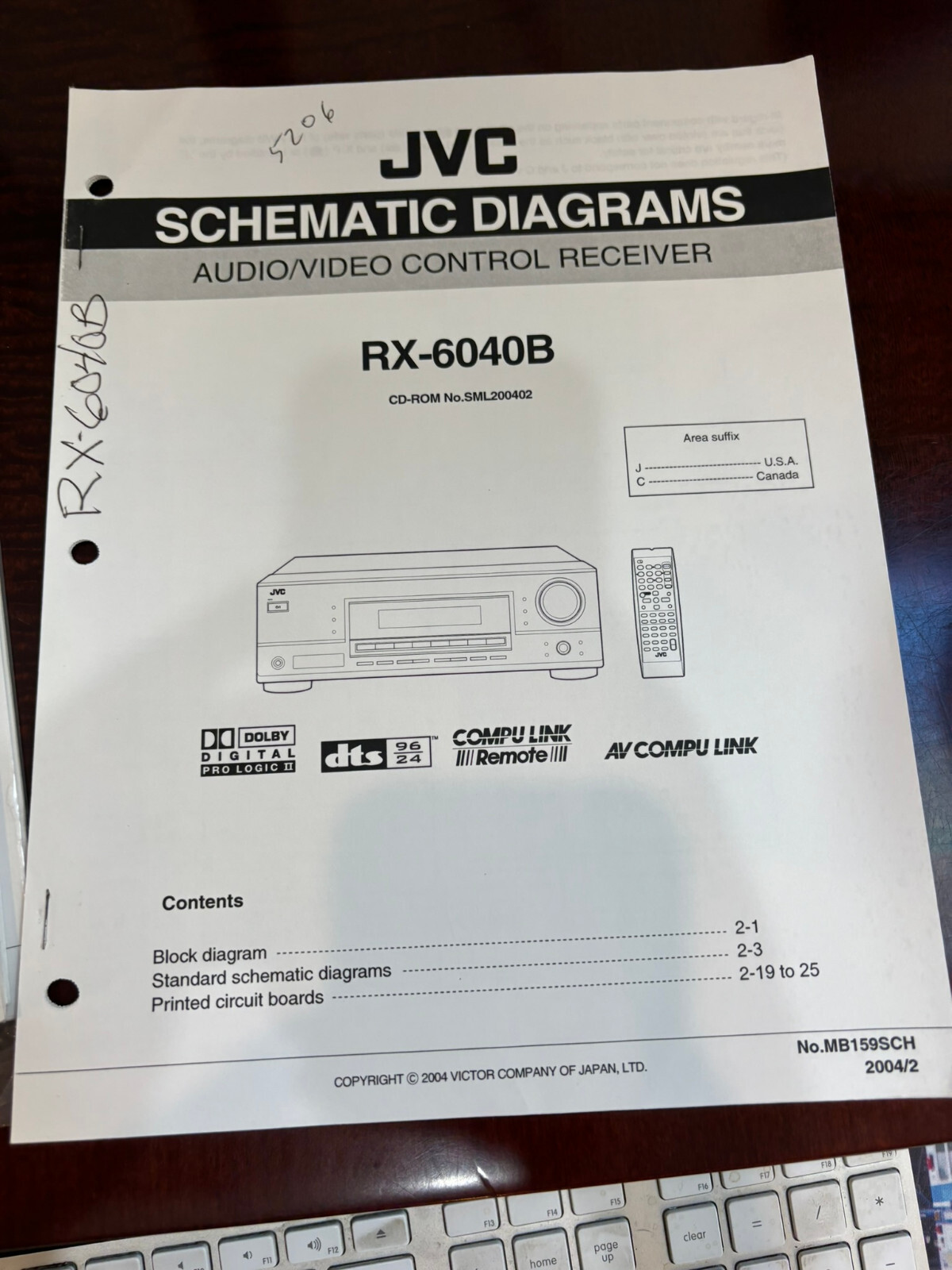 JVC RX-6040B RX6040B SCHEMATICS (SERVICE MANUAL) **ORIGINAL** | eBay