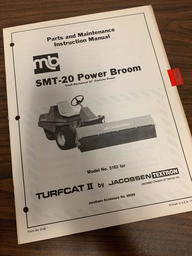 Jacobsen Turfcat 2 II SMT-20 Power Broom Rotary Mower Parts Manual Book ...