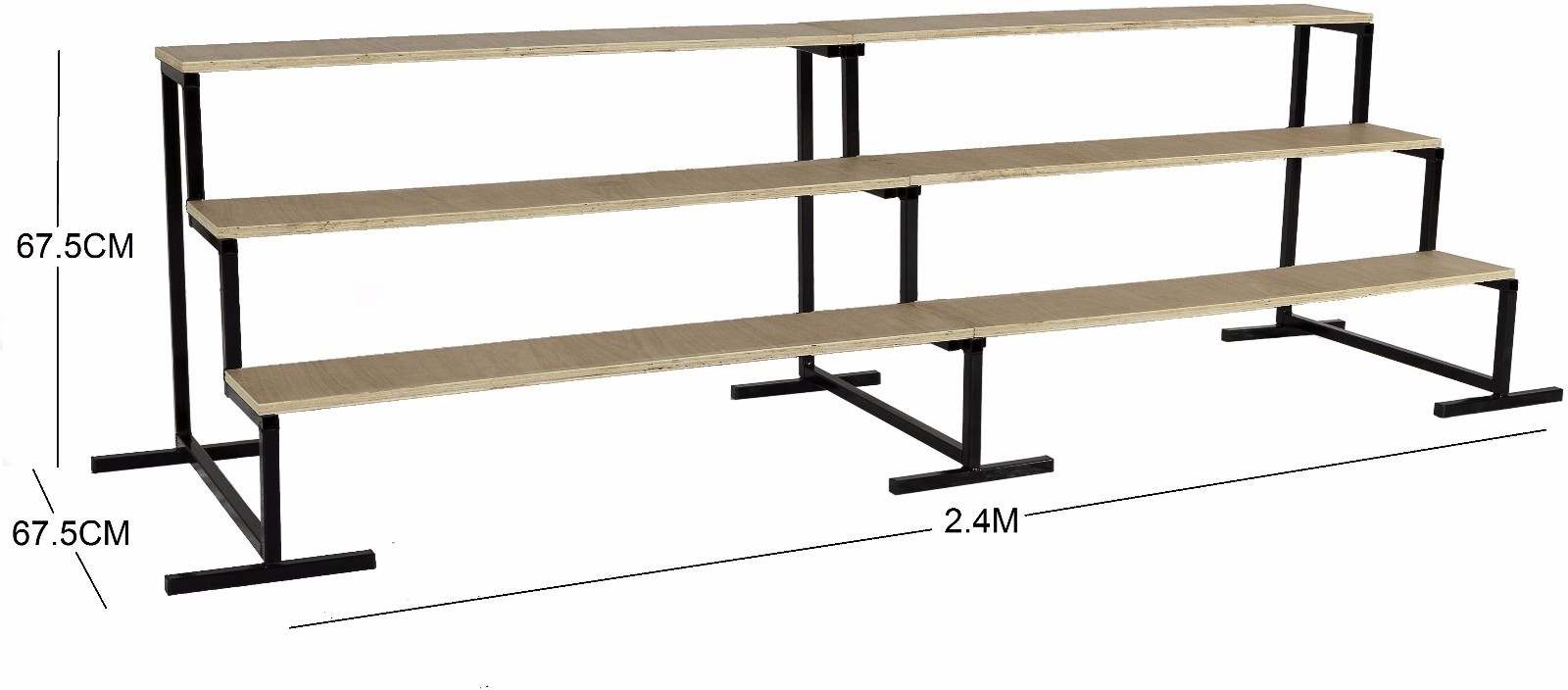 Free Standing 3 Step Unit 2.4M - 3m Long Market Display 225mm x 225mm ...