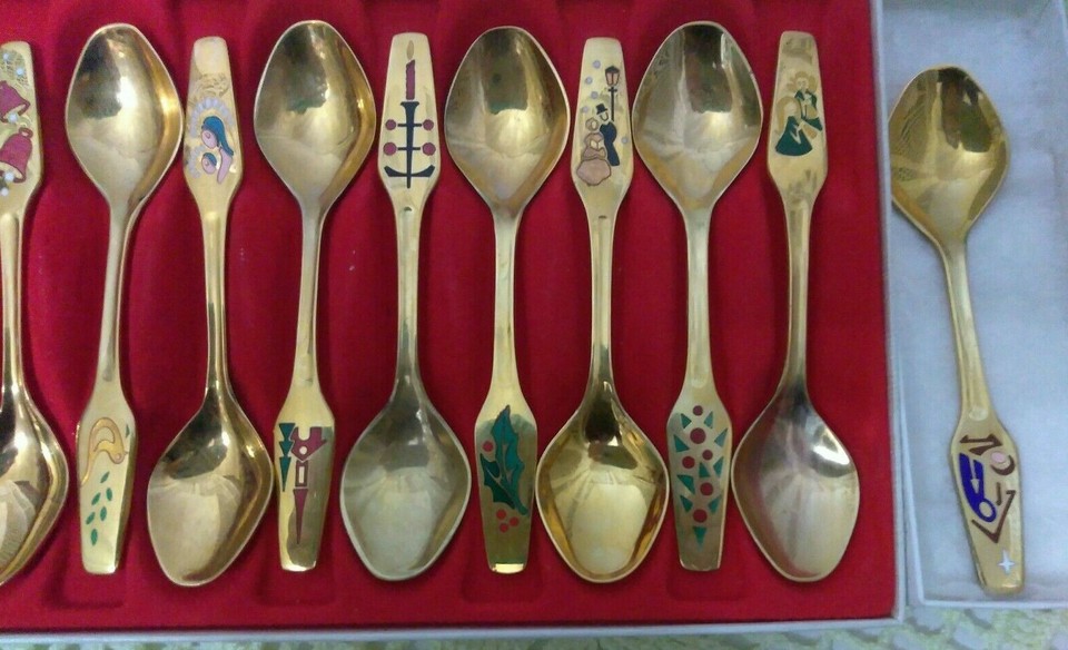 LOT OF 13 ANNUAL MEKA CHRISTMAS SPOONS FROM DENMARK 1966-1978 | eBay