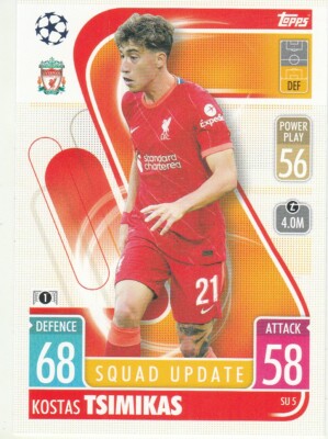 ⚽ KOSTAS TSIMIKAS 2001 Topps Attax #SU 5 UEFA soccer card Liverpool FC ...