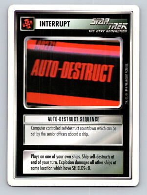 Star Trek CCG Interrupt Auto-Destruct White Boarder Card STNG TNG ...