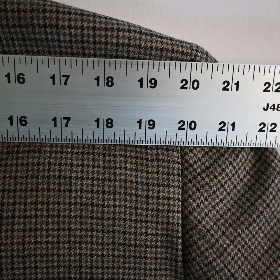 Mens 46S Brown Houndstooth Flannel 100% Wool Blazer SJacket Sport Coat | eBay