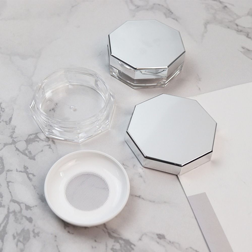 Plastic Loose Powder Container Octagonal Cosmetic Container Woman Girls ...