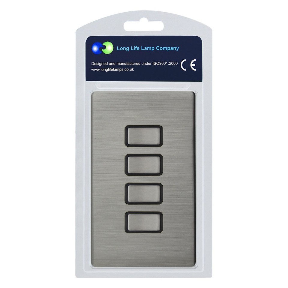 MegaSocket Screwless Slim Flatplate Light Socket & Switches BRUSHED ...