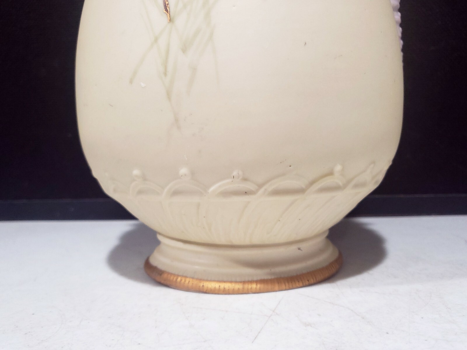 EARLY ANTIQUE LARGE ROYAL WORCESTER VASE HAND PAINTED BRAIDED HANDLES ...