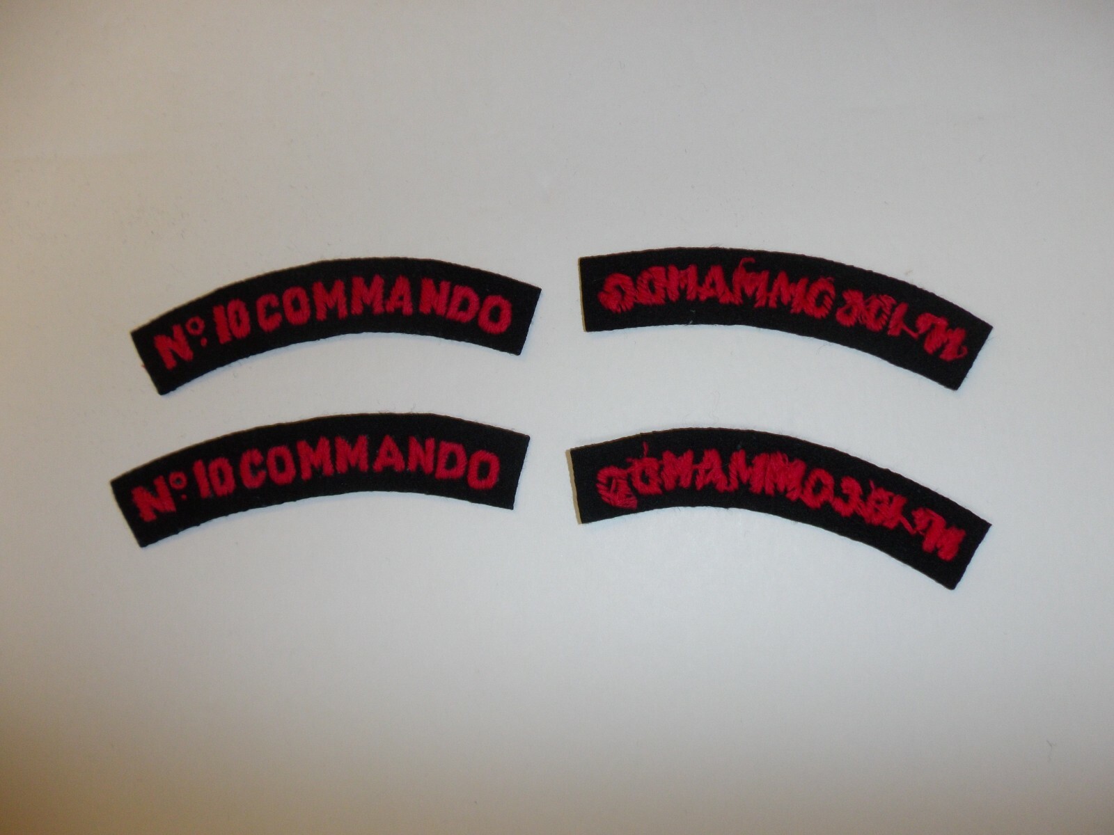 e4217 WW2 British Army No 10 Number Commando shoulder tabs pair IR17C ...